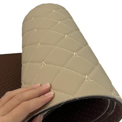 China Quilted Embossed PVC Faux Leather Fabric 5mm-15mm Thickness for Furniture Upholstery for sale
