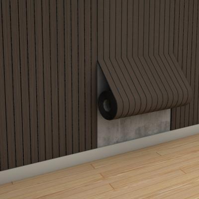 China Waterproof Elastic IXPE PVC Wood Grain Grille Panel 2.8mm 60cm x 300cm for School Decor for sale