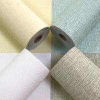 China Linen Textured 3D Self Adhesive Foam Wallpaper Fire Retardant Wall Covering Roll 2.5mm 500mm for sale