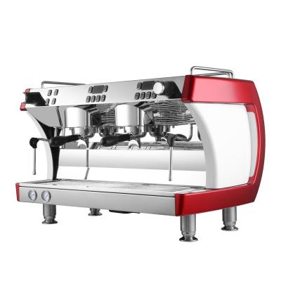 China Red Nespresso Cappuccino Maker , Two Group Coffee Machine For Coffee Shop for sale