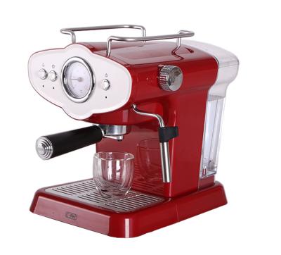 China Retro Espresso Coffee Machine 1100W 15Bar 1L Water Tank Electric Coffee Maker for Home Use Red for sale