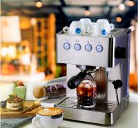 China 15 Bar Ulka Pump Semi Automatic Espresso Machine 1.7L Tank Digital Button Office for sale