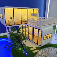 China Rock Wool Sandwich Panel Wall Luxury Apple Cabin Container House for Space Capsule for sale