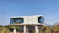 China Hotel Accommodation 38 M2 Model E7 Solar Capsule House With Luxury Apple Cabin Design for sale