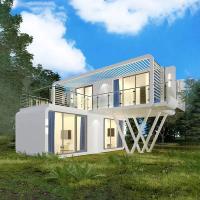 China Customized Two Story Homes Design Container House with Rock Wool Sandwich Panel Wall for sale