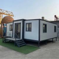 China Mobile Home Camping Container House with Optional Steel Door Double Wing Folding Room for sale