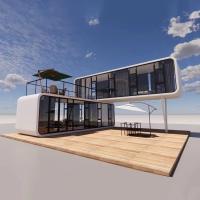 China Contemporary 20ft 40ft Prefab Modular Houses Tiny Homes Cabin Office Portable Home Pod Apple Cabin for sale