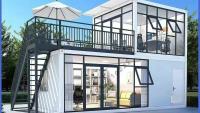 China Foldable Farmhouse Design Prefab Office Container Homes with Sandwich Panel Wall for sale