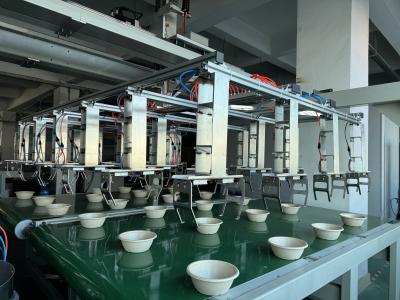 China 24-Station Automatic Spin Coating Line 1020mm for Pulp Molded Food Containers Waterproofing for sale