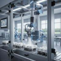 China Robotic Internal Coating Spraying System RICS-MP680 for Molded Pulp Packaging 800x600x300mm for sale