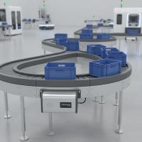 China Flexible Chain Conveyor Customizable Turning Radius 0-30 m/min Energy Efficient Motor Industrial Automation for sale