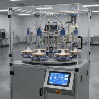 China 6-Position Rotary Coating System for Molded Pulp Packaging 100-5000 RPM Servo Spindles for sale