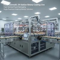 China Fully Automatic 24-Station Rotary Coating Line for Pulp Molded Food Packaging - High-Precision Internal Barrier Solution for sale