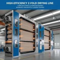 China High-Efficiency Z-Fold Drying Line for Composite Panels 1300mm x 2800mm Max Panel Size 120°C Drying Temperature for sale