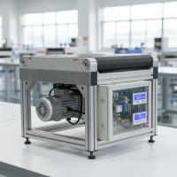 China PLC Controlled Servo Motor Conveyor Belt Machine 50kg/h Capacity 220V Stainless Steel for sale
