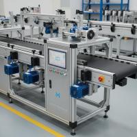 China PLC Controlled Servo Motor Conveyor Belt Machine 220V 2m for Industrial Material Handling for sale