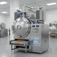 China Industrial Microwave Vacuum Drying Equipment 1-10T/h Capacity 85KW 95% Water Reduction for sale