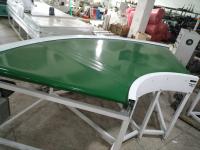 China OSM-ZWJ-1320 180-Degree Turning Conveyor Belt Machine with 5-20 m/min Speed Control and 1320mm PVC Belt for sale