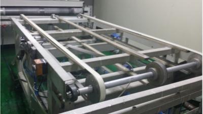 China 220V 50HZ Synchronous CNC Green Conveyor Belt Machine 0.75KW with 1320mm Width and 5-20 m/min Speed for sale