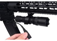 China 5.9 Inch Tactical LED Flashlight With Angled Offset Ring Mount For Picatinny Or Weaver Rail for sale