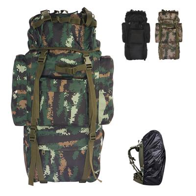 China Big Outdoor Tactical Bag / Camouflage Army Military Travel Backpack Oxford With Rain Cover for sale