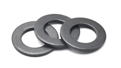 China Carbon Steel Q235 Blacked DIN 125 Flat Washer Hardness 140HV 200HV for sale