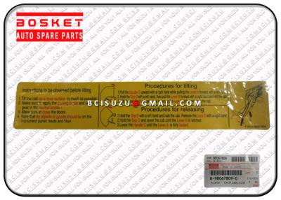 China Isuzu NPR NHR 4HE1 Cabin Caution Plate 8980678090 8-98067809-0 for sale