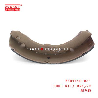 China Rear Brake Shoe Kit 3501110-861 for ISUZU NKR77 P600 3501110-861 for sale
