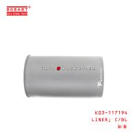 China Cylinder Block Liner K03-117194 for ISUZU HINO J05E J08E 120mm for sale