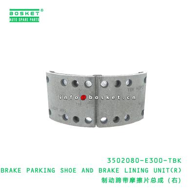 China Brake Parking Shoe and Lining Unit 3502080E300TBK for JAC N80 N90 Right Side for sale