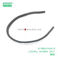 China ISUZU 8980474300 Blower Unit Lining 8-98047430-0 Compatible with 4HK1 6HK1 Trucks for sale