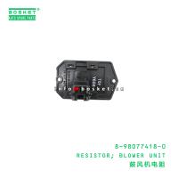 China 8-98077418-0 Resistor Blower Unit Suitable for ISUZU NLR with 1PCS Pack Quantity and 3 Months Warranty for sale