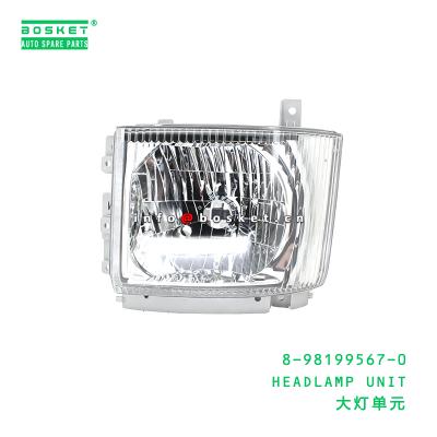 China 8-98199567-0 Headlamp Unit Suitable for ISUZU 8981995670 with Neutral Box Packaging and 3 Months Warranty for sale