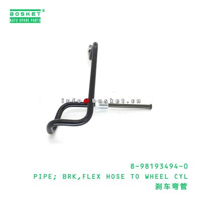 China 8-98193494-0 PIPE; BRK,FLEX HOSE TO WHEEL CYL suitable for ISUZU 8981934940 for sale