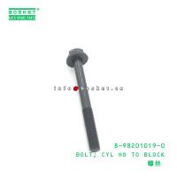 China 8-98201019-0 BOLT; CYL HD TO BLOCK suitable for ISUZU 4JJ1 4JH1 8982010190 for sale