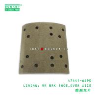 China Over Size BBA Lining Rear Brake Shoe for HINO 47441-6690 with 3 Months Warranty for sale