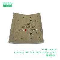 China Over Size BBA Lining Rear Brake Shoe for HINO 47441-6690 with 3 Months Warranty for sale