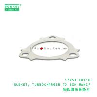 China 17451-E0110 ABA GASKET; TURBOCHARGER TO EXH MANIF suitable for HINO HINO 300 17451-E0110 for sale