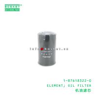 China 1-87618322-0 ELEMENT; OIL FILTER suitable for ISUZU FVZ34 4BG1 4JJ1 4HK1 6SD1 6BG1 6HK1 6UZ1 6WG1 1876183220 for sale