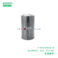 China 1-87618322-0 ELEMENT; OIL FILTER suitable for ISUZU FVZ34 4BG1 4JJ1 4HK1 6SD1 6BG1 6HK1 6UZ1 6WG1 1876183220 for sale