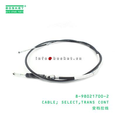 China ISUZU Transmission Control Select Cable 8980217002 8-98021700-2 for NLR85 4JJ1T for sale