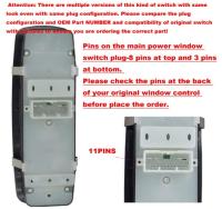 China Power Window Master Switch 68086693AD 11 Pin for 2011-2014 Jeep Grand Cherokee Dodge Durango for sale
