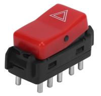 China Red Emergency Flasher Switch 1248200110 for Mercedes-Benz W124 W201 W202 12V Hazard Light for sale
