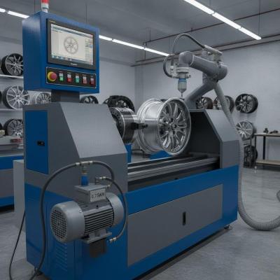 China CNC Wheel Repair Machine with 0.75KW Hydraulic Pump Power 0.001mm Positioning Accuracy and 10T Working Pressure for sale