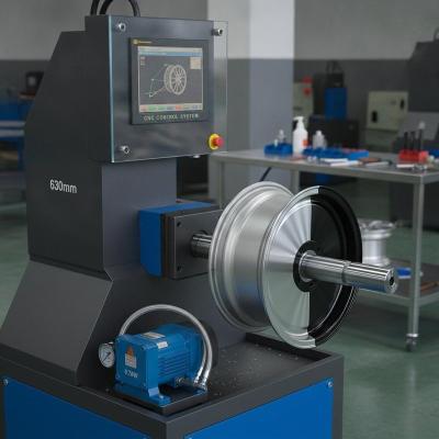 China CNC Wheel Repair Machine with 630mm Spindle Length CNC Control System and 0.75KW Hydraulic Pump for Industrial Wheel Maintenance for sale