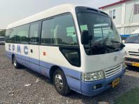 China Toyota Van Second Hand SCT6702TR External Swinging Door 20 Seats Used Coaster Oil Engine EURO II for sale