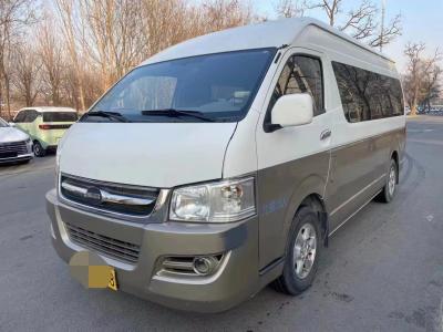 China Used Shuttle Vans 15 Seats Higer Minibus KLQ6540 External Swinging Door Champagne Color Front Engine for sale