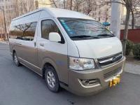 China Used Shuttle Vans 15 Seats Higer Minibus KLQ6540 External Swinging Door Champagne Color Front Engine for sale