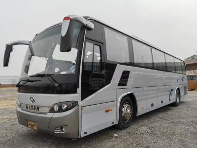 China Used Tour Bus 54 Seats 12 Meters Yuchai 6 Cylinders Engine Double Doors Silver Color 2nd Hand Higer KLQ6125 for sale