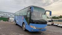 China Second Hand Microbus 60 Seats 2+3 Seats Layout Yuchai Engine Blue Color Air Conditioner Used Young Tong Bus ZK6107 for sale